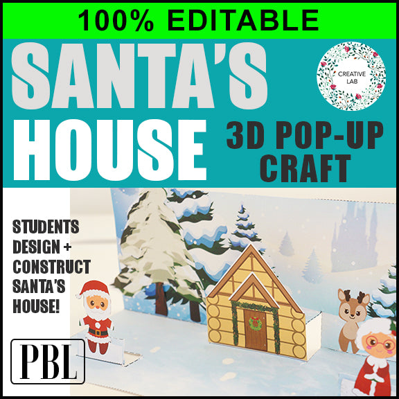 Santa's House Scene 3D Craftivity - 100% Editable – Creative Lab