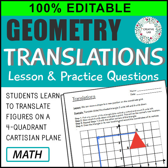 Translations / Slides Transformations - Geometry Questions - 100% Edit ...