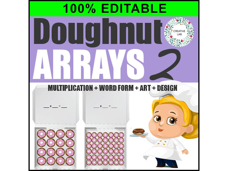 Math Multiplying Donut Arrays 2 Single Digit Multiplication 100 E