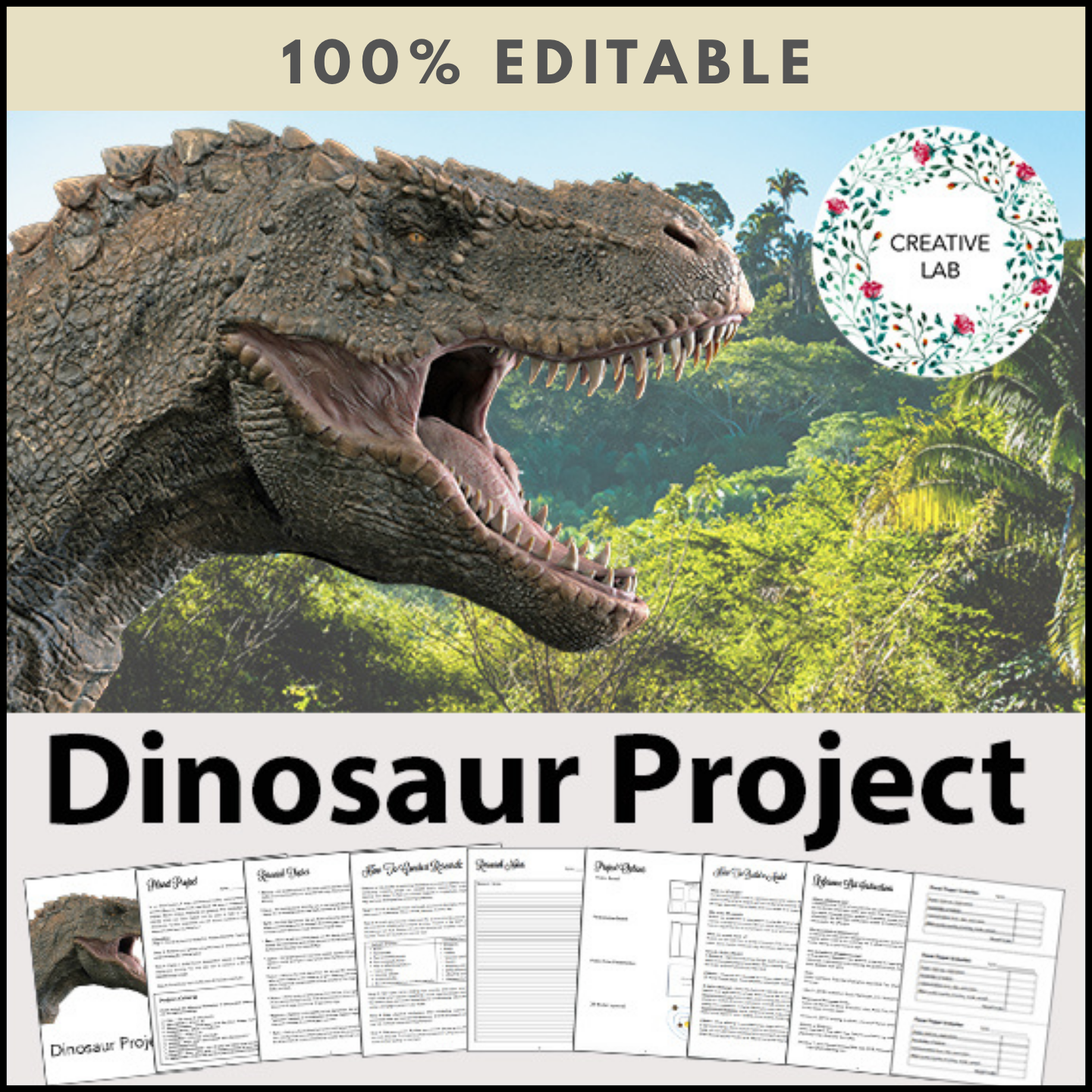 Dinosaur Research Project - 100% Editable – Creative Lab