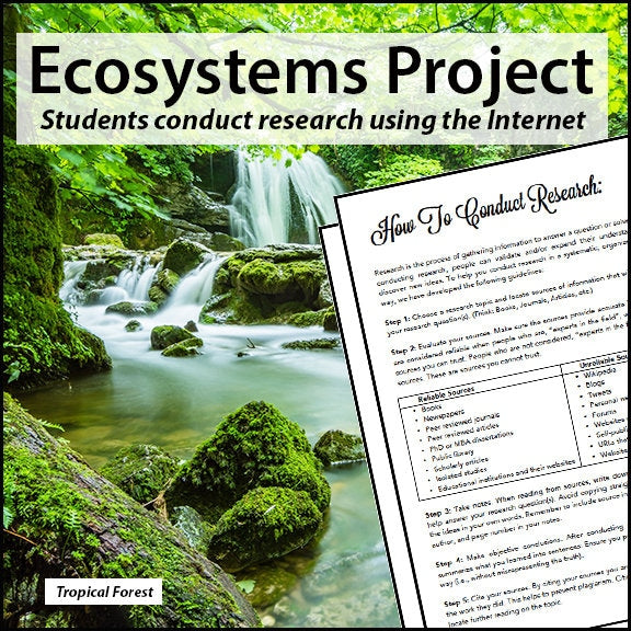 Ecosystems Research Project - PBL - 100% Editable // Printable Teachin ...
