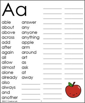 Spelling Dictionary // Primary Word Book A - Z – Creative Lab