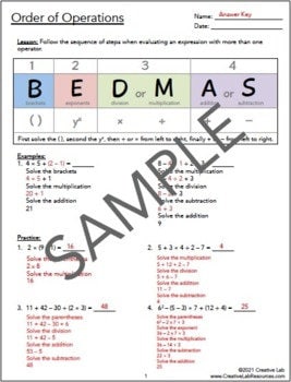 Order of Operations - PEMDAS & BEDMAS – Creative Lab