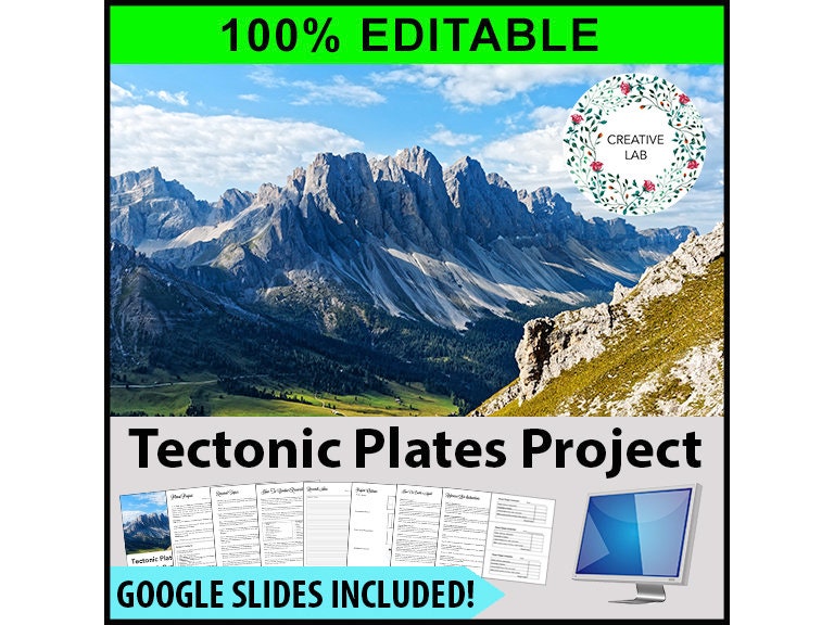 Tectonic Plates Research Project - 100% Editable // Printable Teaching ...