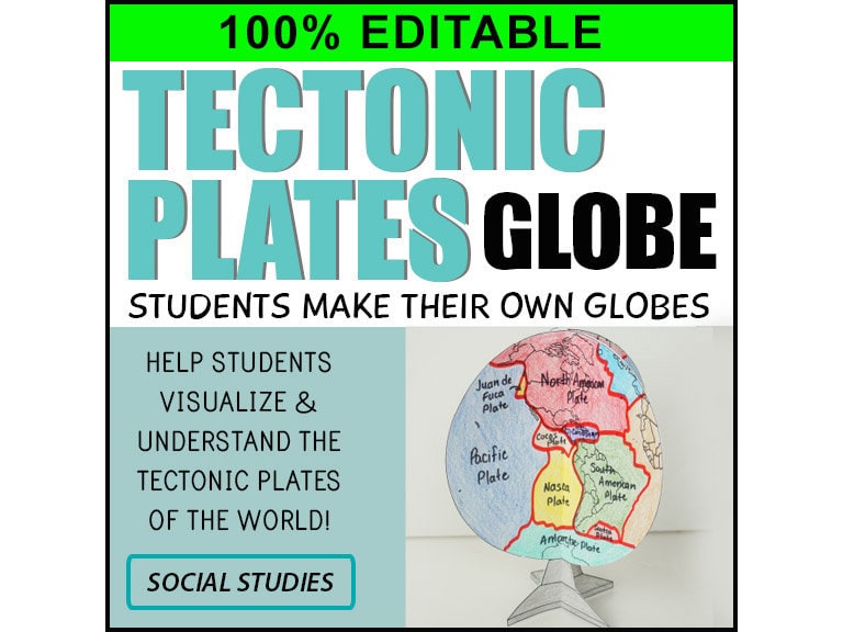 Tectonic Plates Globe - 3D World Map Model - 100% Editable // Printabl ...
